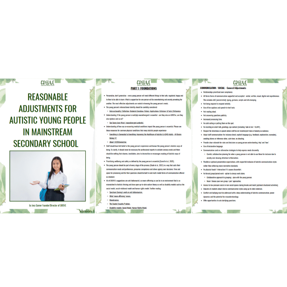 Help with reasonable adjustments for Autistic students